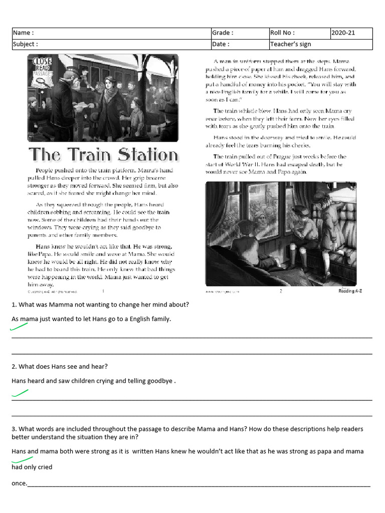 Edited - Copy of The Train Station - Literary Analysis | PDF