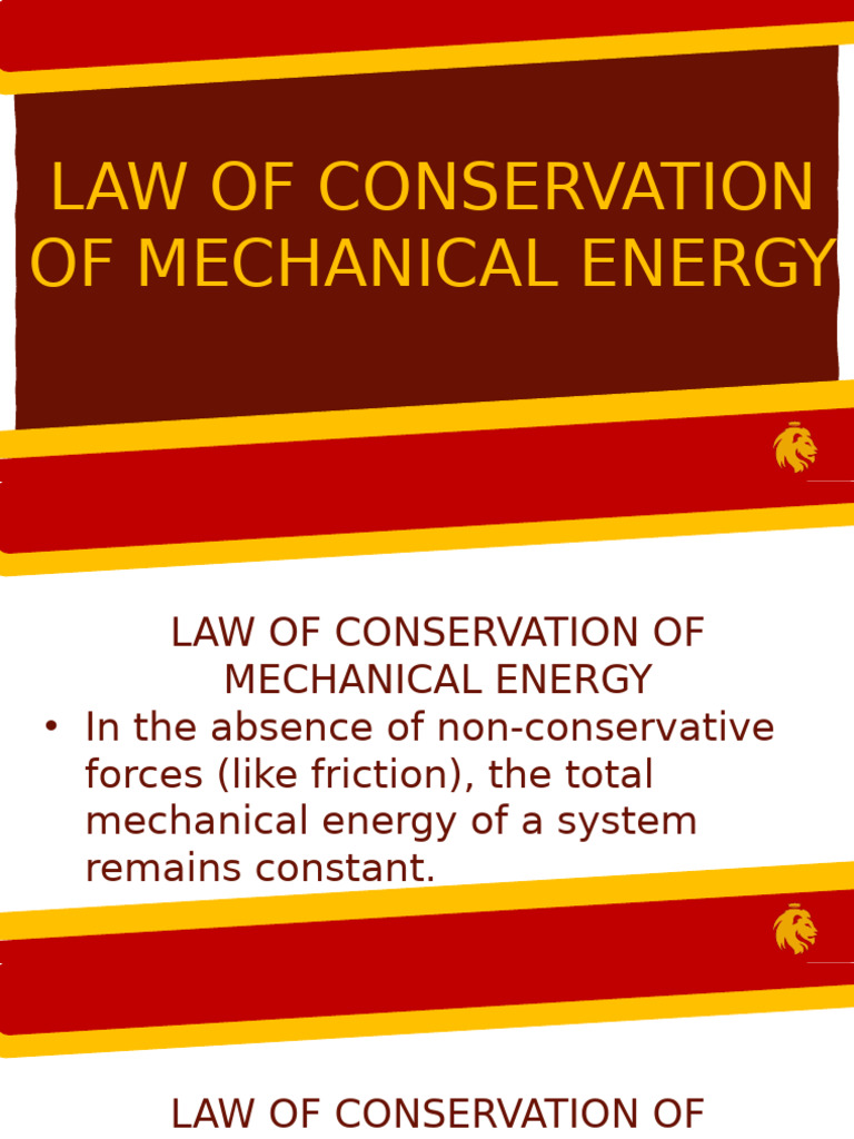 Law of Conservation of Mechanical Energy | PDF
