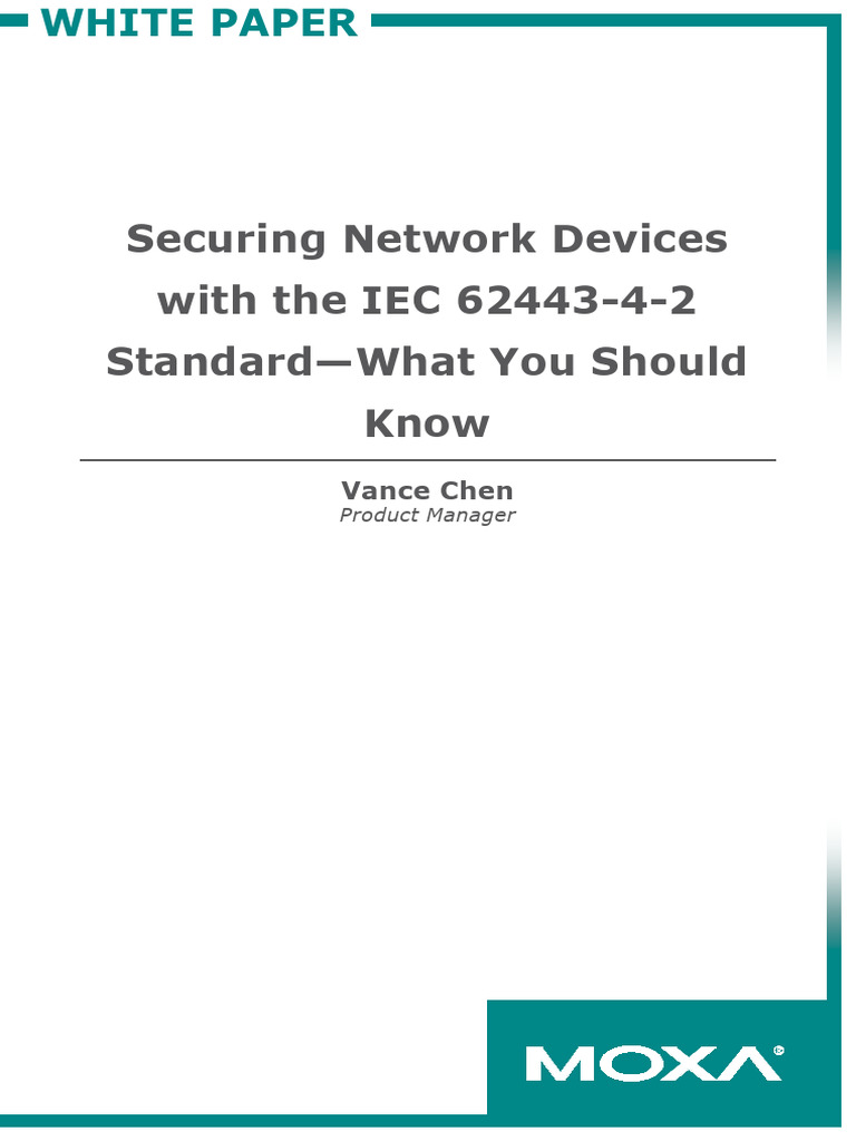 Moxa White Paper - Cybersecurity Standard IEC 62443-4-2 | PDF | Security | Computer Security