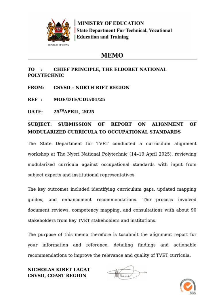 Forwarding Memo For The Alignment of OS To The Modularized Curricula | PDF