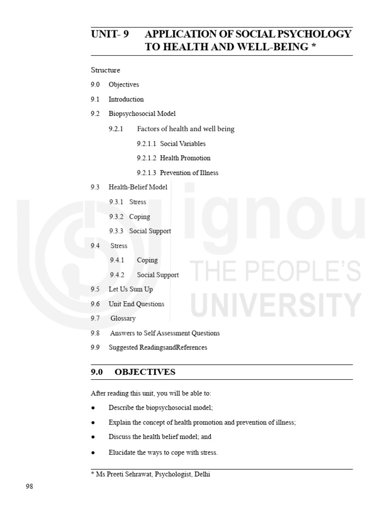 Social Psychology Health | PDF | Stress (Biology) | Social Support