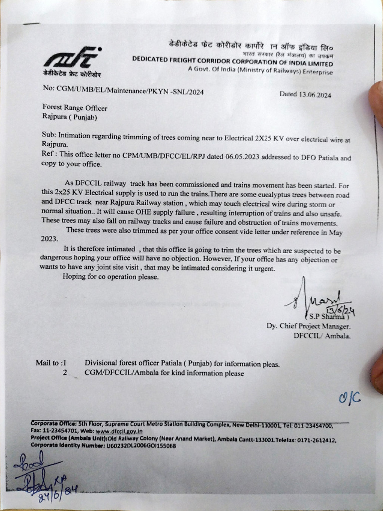 Tree Trimming Notification Near Rail Tracks | PDF