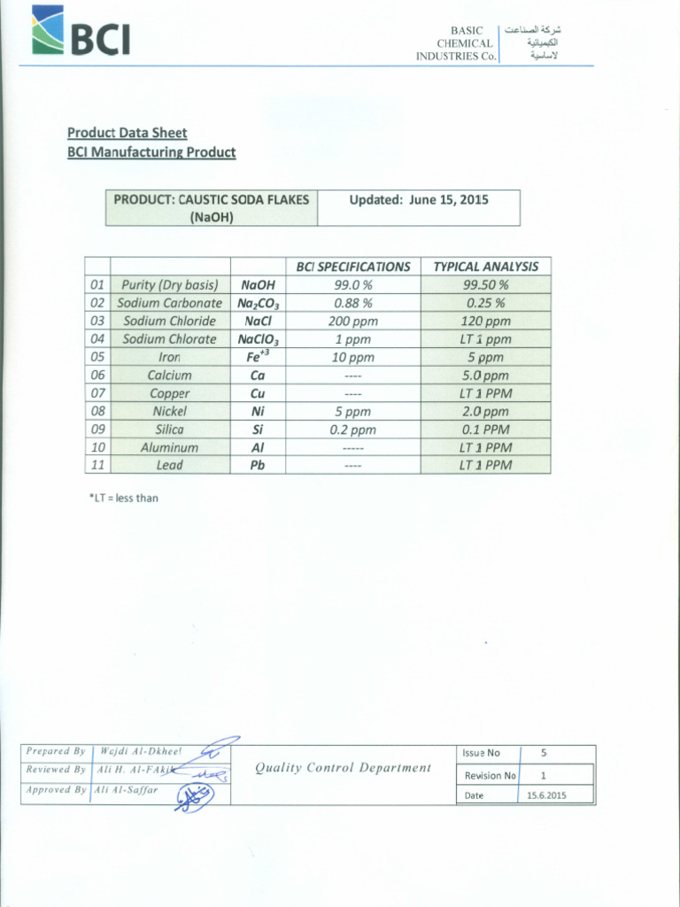 Caustic Flakes | PDF
