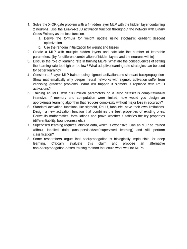 Deep Learning Asignment | PDF