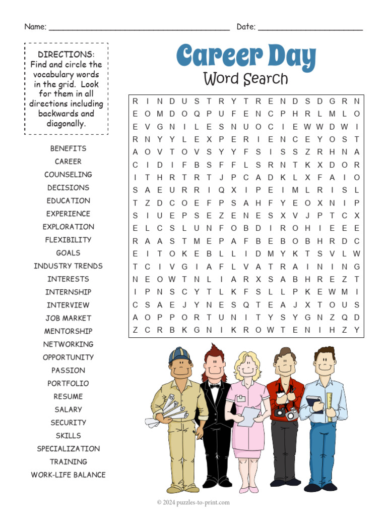 Career Day Word Search Puzzle | PDF