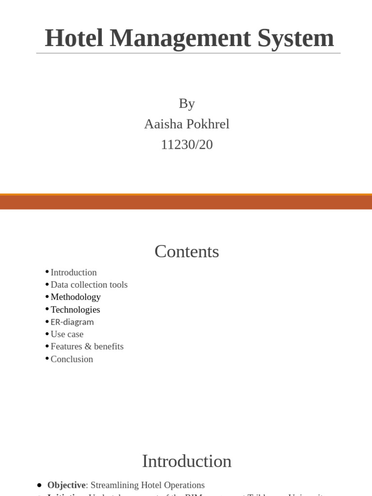 Hotel Management System Overview | PDF