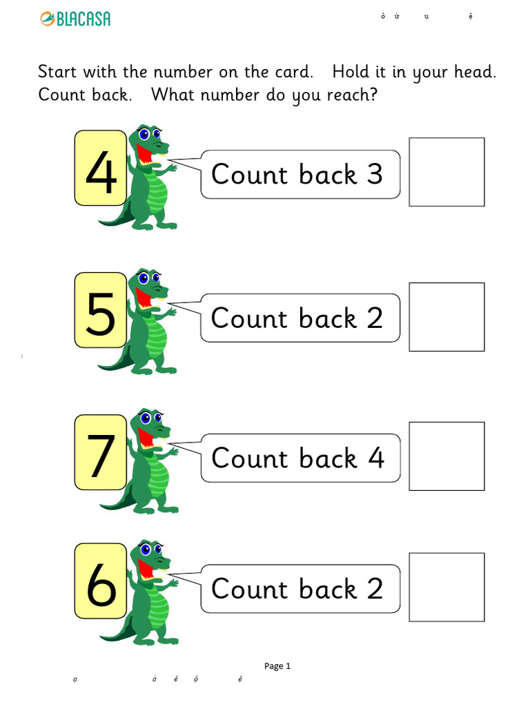 Lesson 8. Count back in ones (2) | PDF