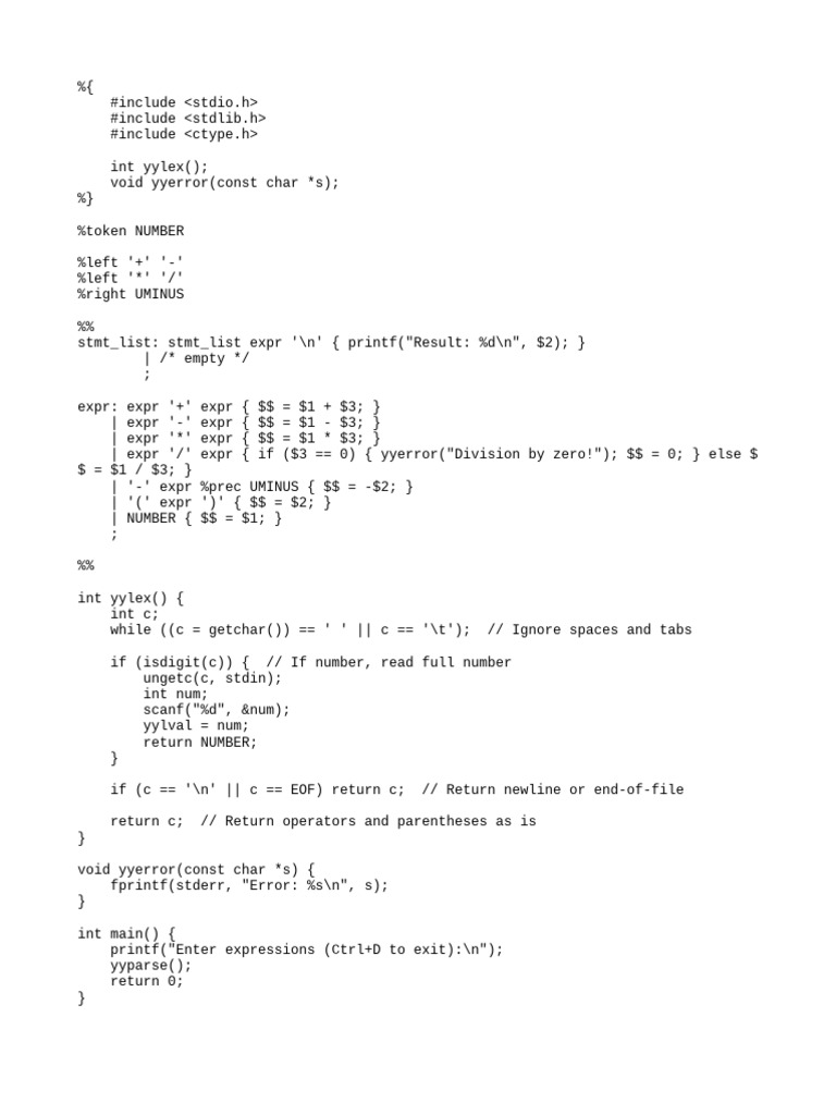 Yacc | PDF