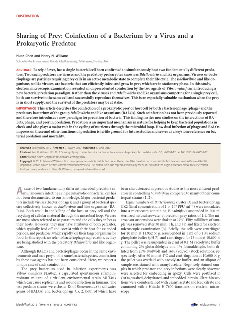 Shring of Prey - Co Infectio of Bacterium by Virus and A Prokaryotic ...