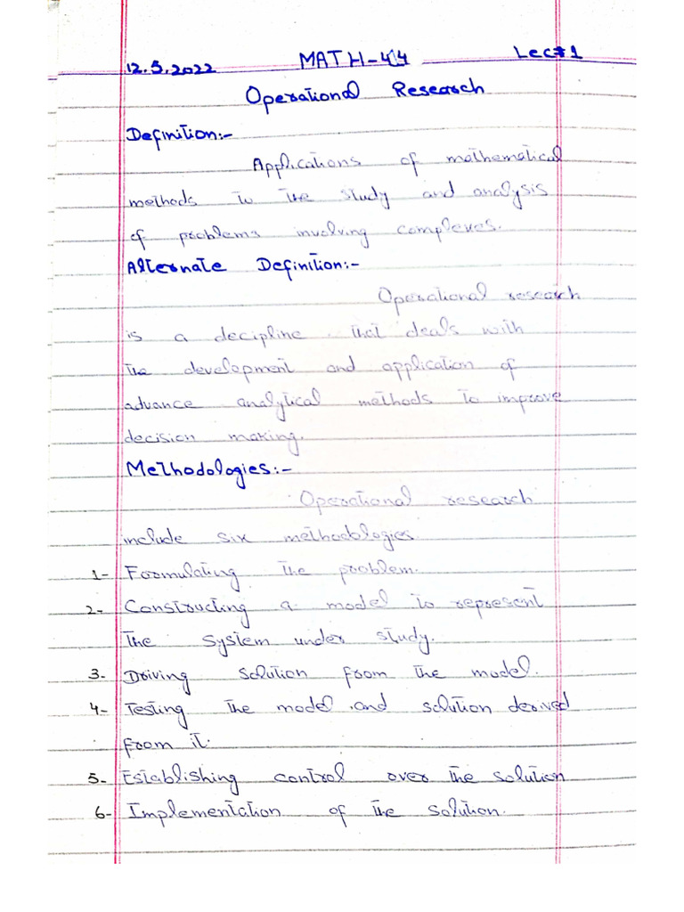 Operational Research | PDF