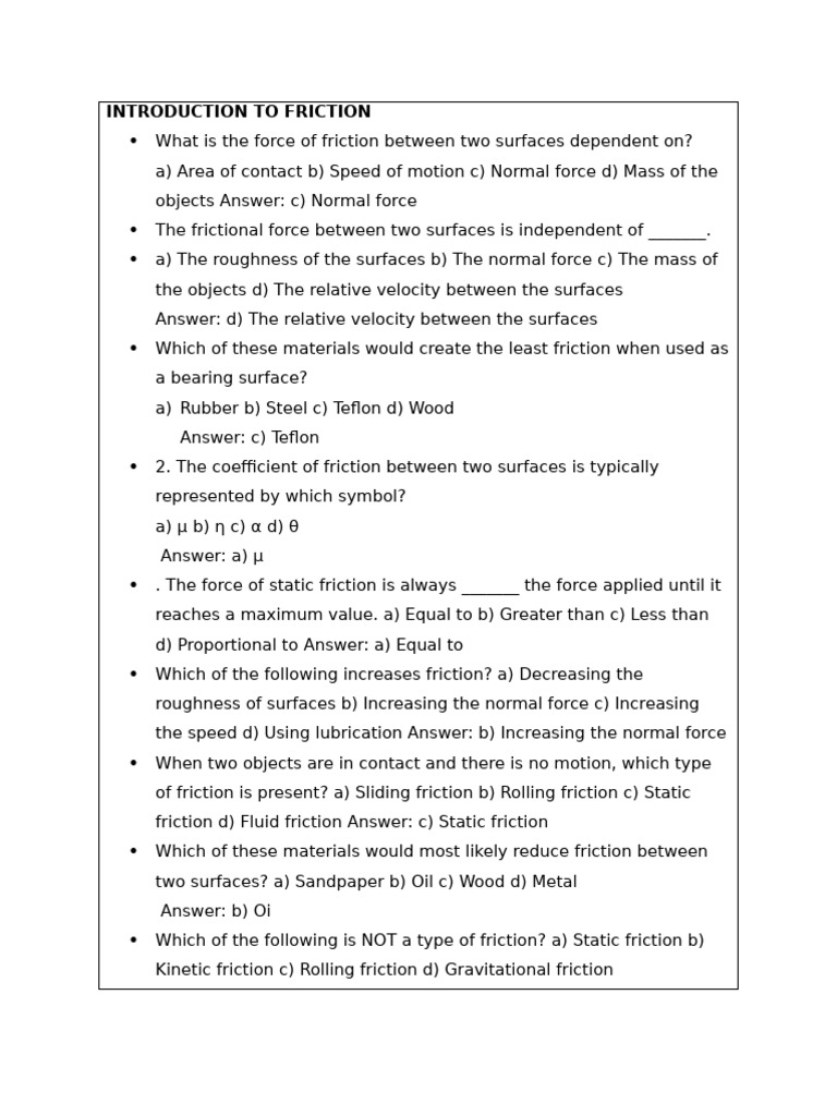 Introduction To Friction | PDF | Friction | Rotation Around A Fixed Axis