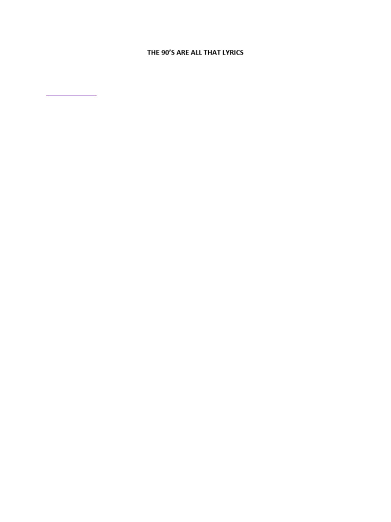 90s Hit Song Lyrics Compilation | PDF