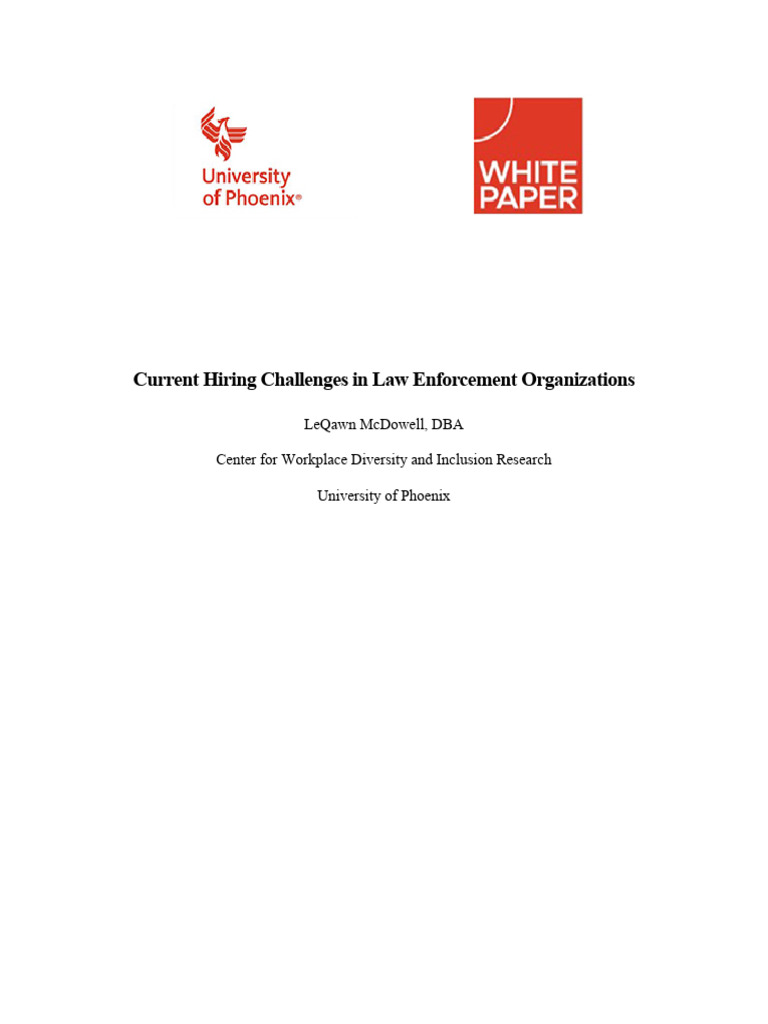 Law Enforcement Hiring Challenges | PDF | Police | Recruitment