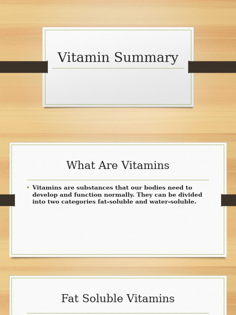 Vitamin Summary NEW | PDF