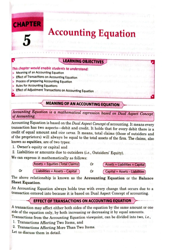 CH 5 - Accounting Equation | PDF