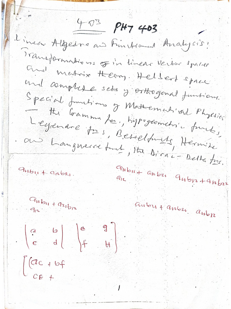 PHY 403 1st Part | PDF