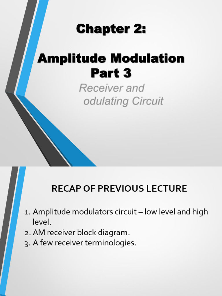 BERT 2333 Lecture 2 - Amplitude Modulation Part 3 | PDF | Detector ...