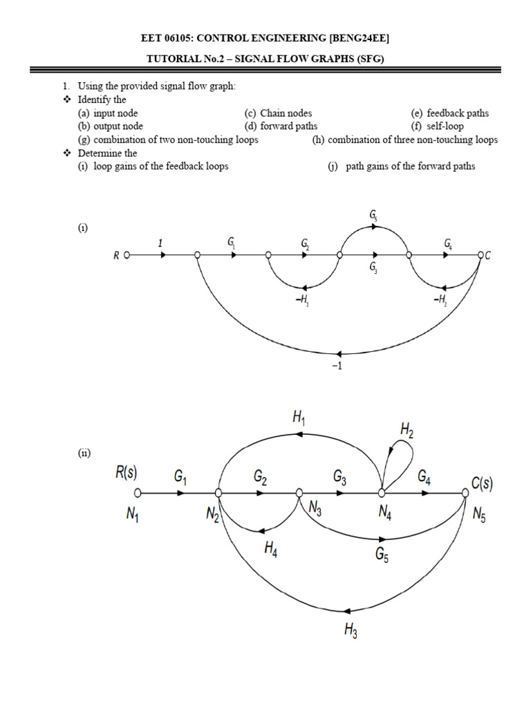 Tutorial 2 - Signal Flow Graphs | PDF