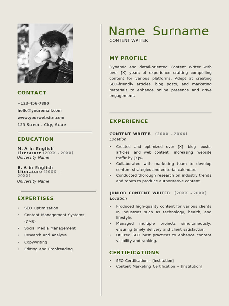 SEO-Focused Content Writer Profile | PDF | Search Engine Optimization