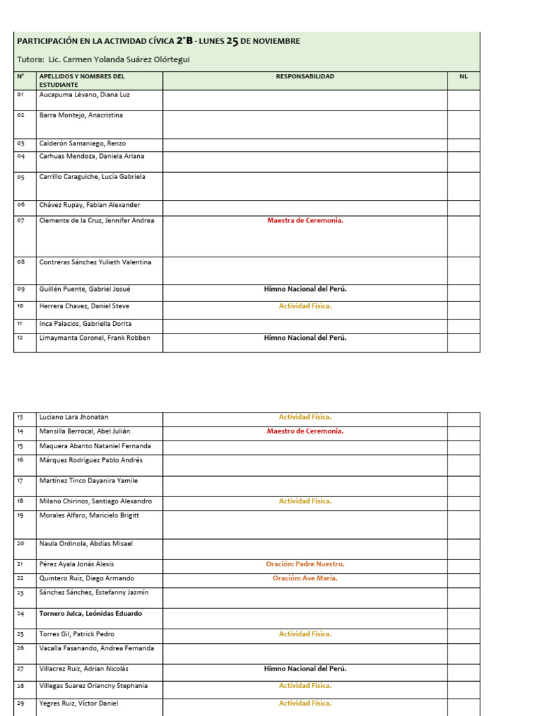 Actividad Cívica Noviembre | PDF