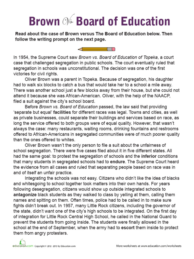 Brown Vs Board of Education | PDF | Brown V. Board Of Education ...