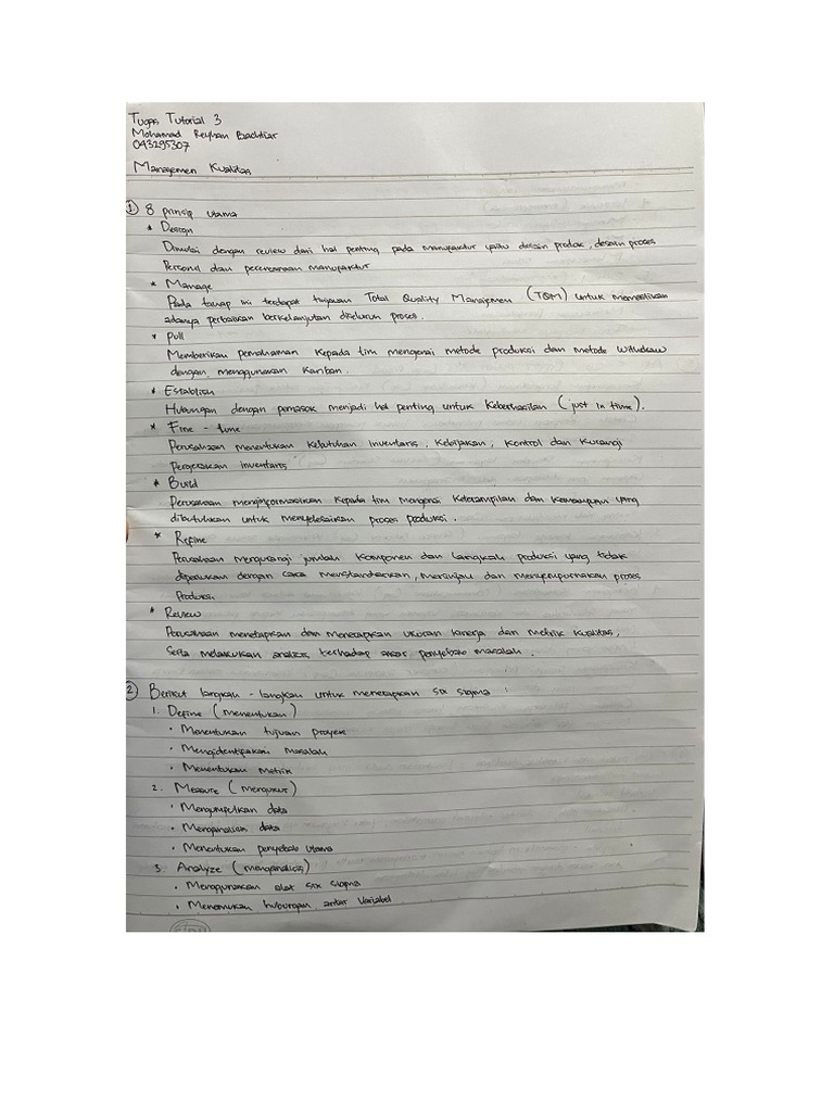 TT3 Manajemen kualitas | PDF