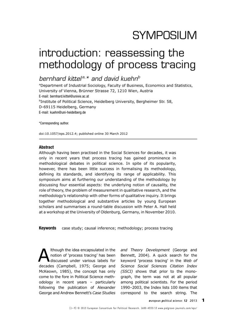 2012 Process Tracing Kittel Kuehn | PDF | Methodology | Science