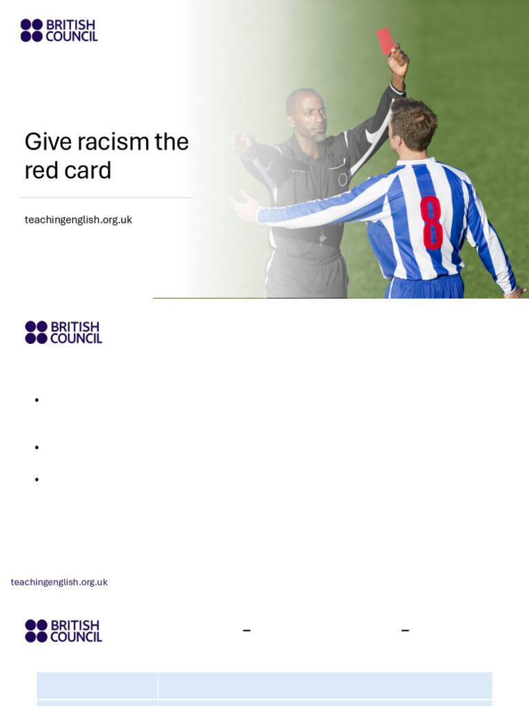 Give Racism The Red Card Presentation - 0 | PDF | Discrimination & Race ...