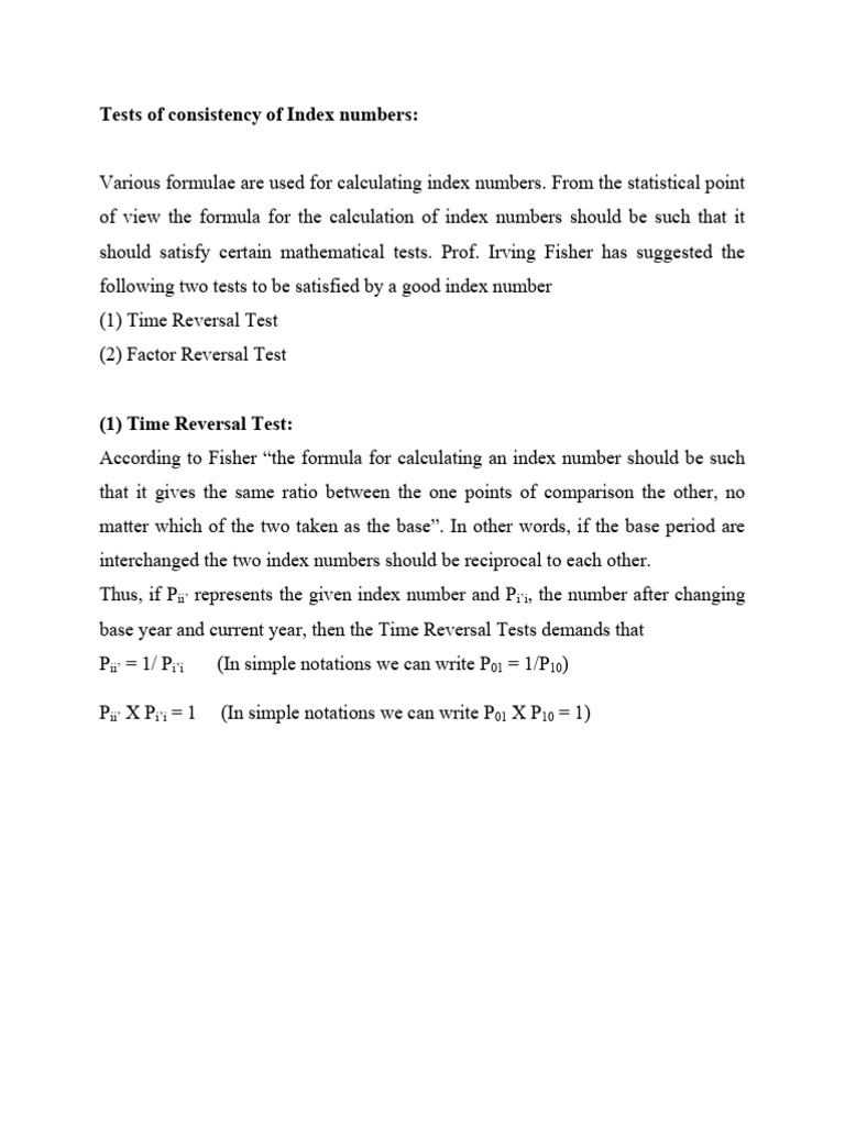 Time and Factor Reversal Tests Explained | PDF | Pi | Formula