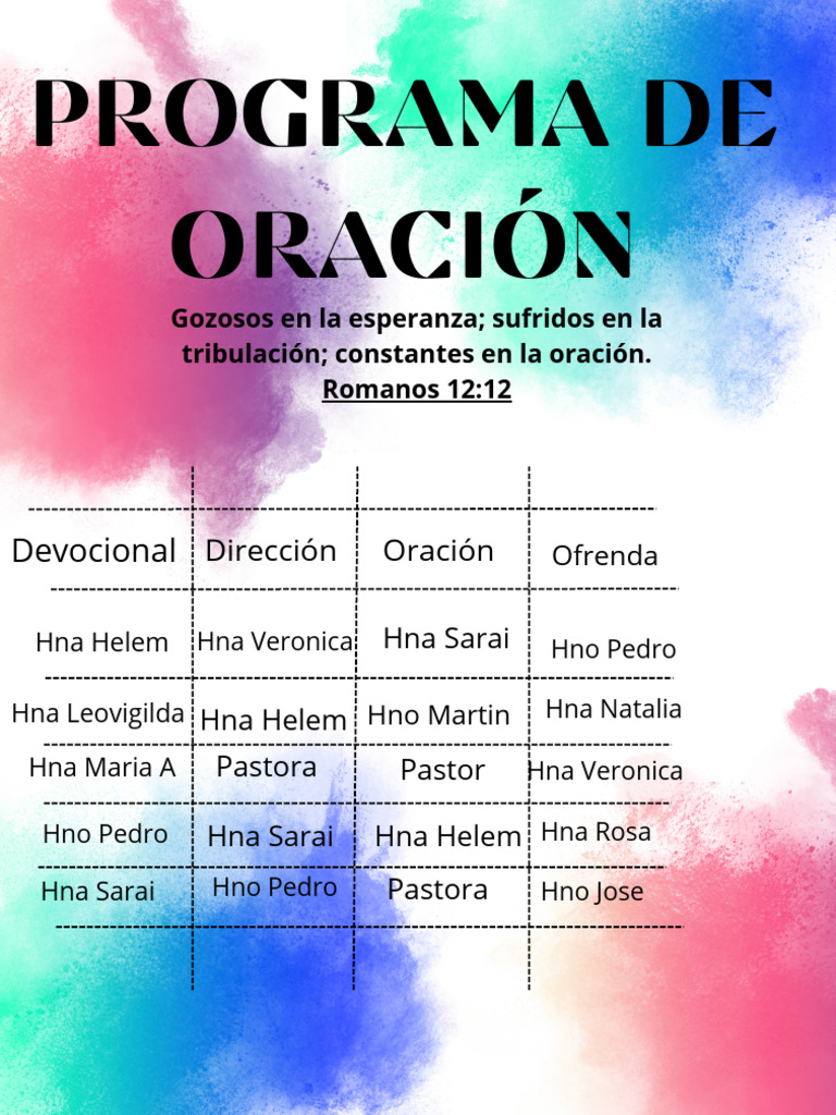 Programa de Oración | PDF