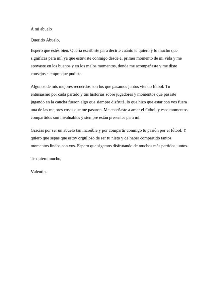 Categoria B - A Mi Abuelo - Valen-1 | PDF