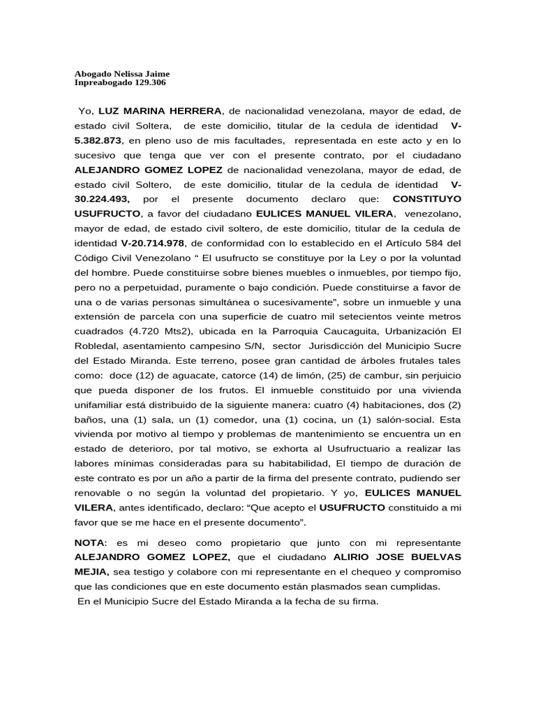 Usufructo | PDF | Venezuela | Propiedad