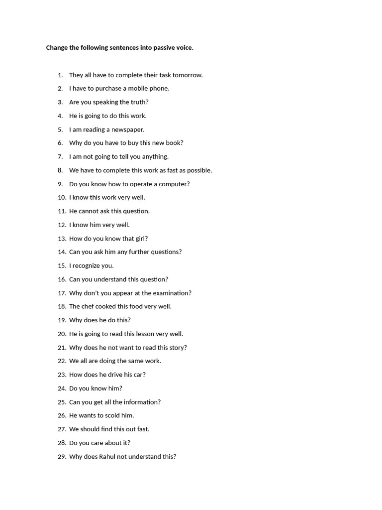 Change of Voice-Practice Sheet2 | PDF