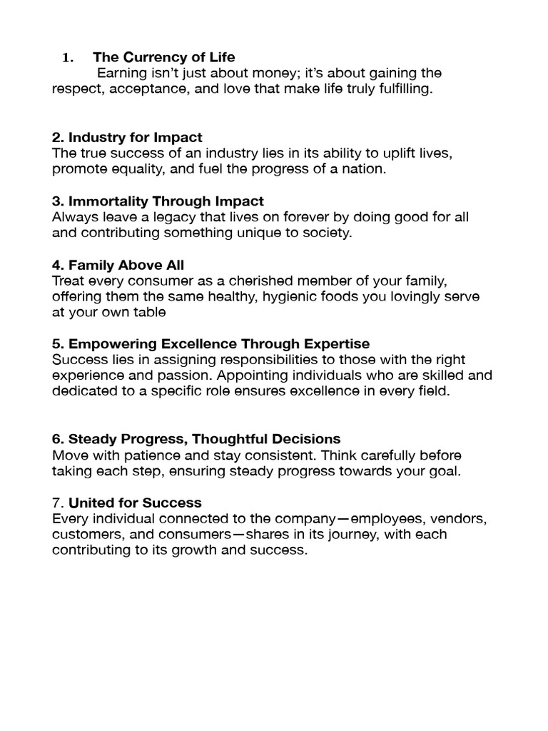 Life, Impact, and Success Principles | PDF