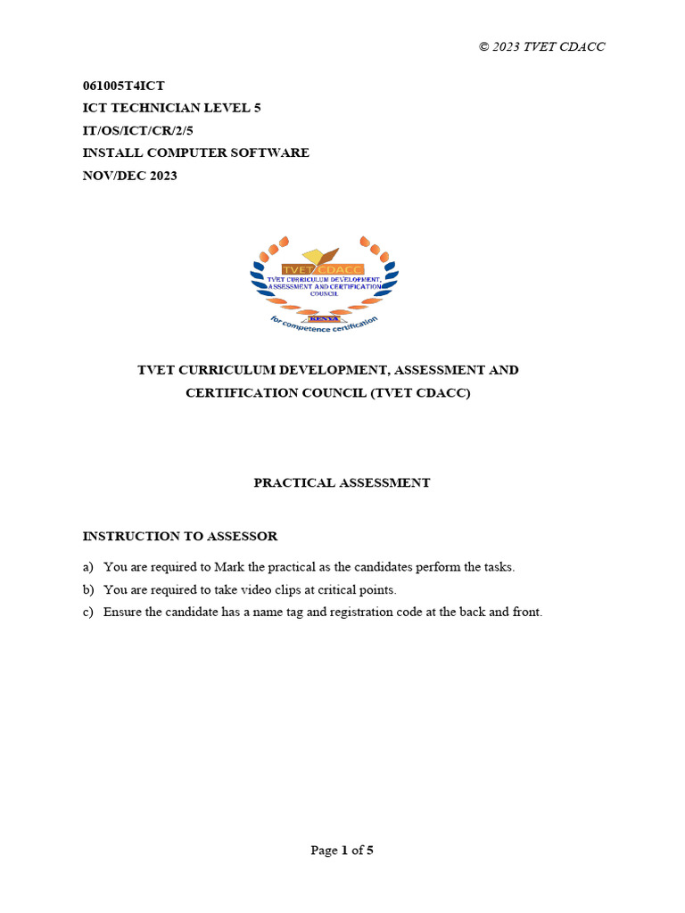 5-Install Computer Software - Observation Checklist | PDF | Windows 8 | Directory (Computing)