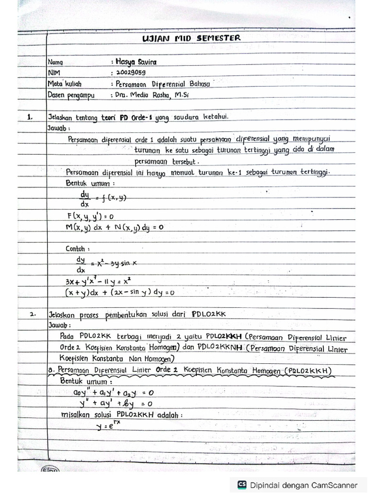 Persamaan Diferensial Biasa | PDF
