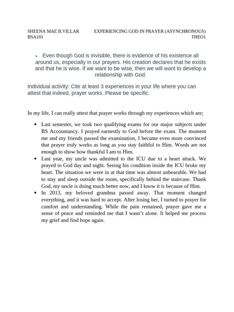 Experiencing God Through Prayer | PDF