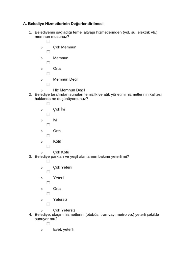 Anket Sorular | PDF