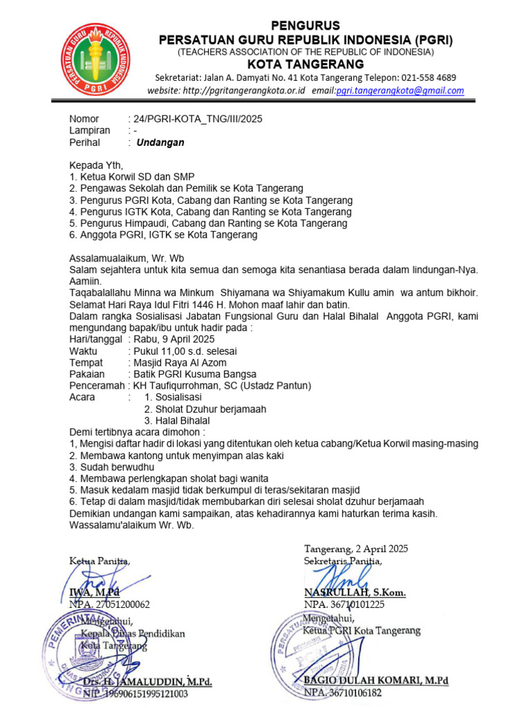 Undangan Sosialisan JF Guru Dan Halbil | PDF