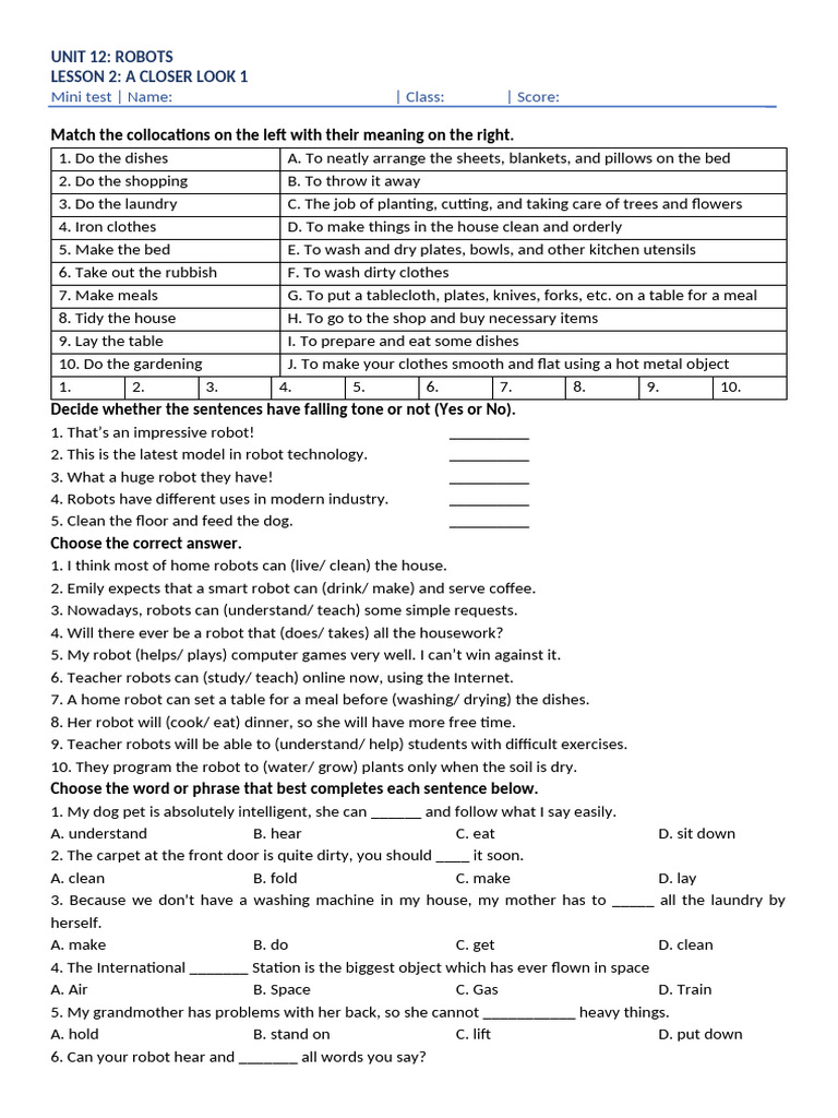 G6 Unit 12 Lesson 2 | PDF | Robot | Robotics