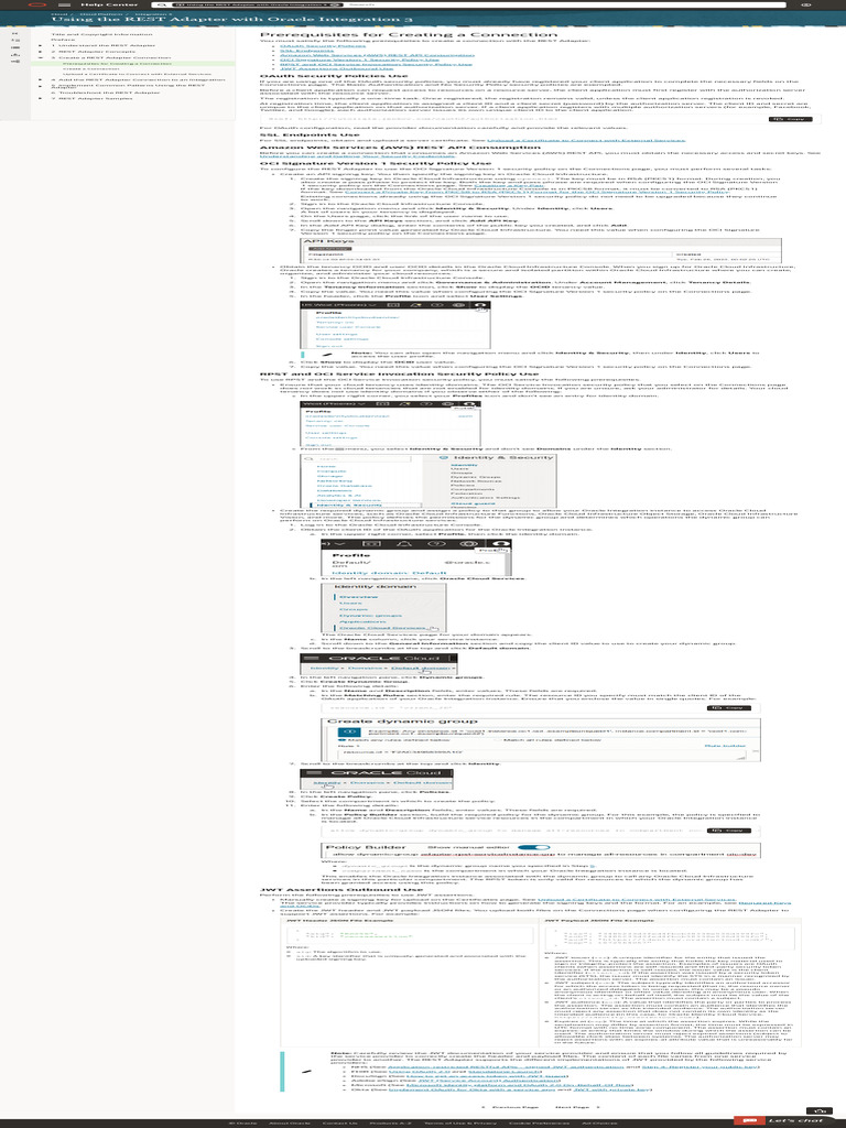 OIC Prerequisites For Creating A REST Connection | PDF | Cloud ...
