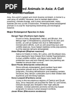Subject Enrichment Activity Social Science: Endangered Species | PDF ...
