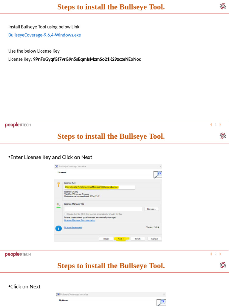 Steps To Install The Bullseye Tool | PDF