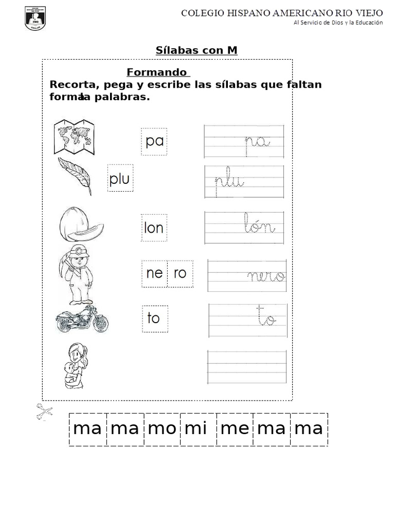 Sílabas en Estudio Letra M 1 | PDF