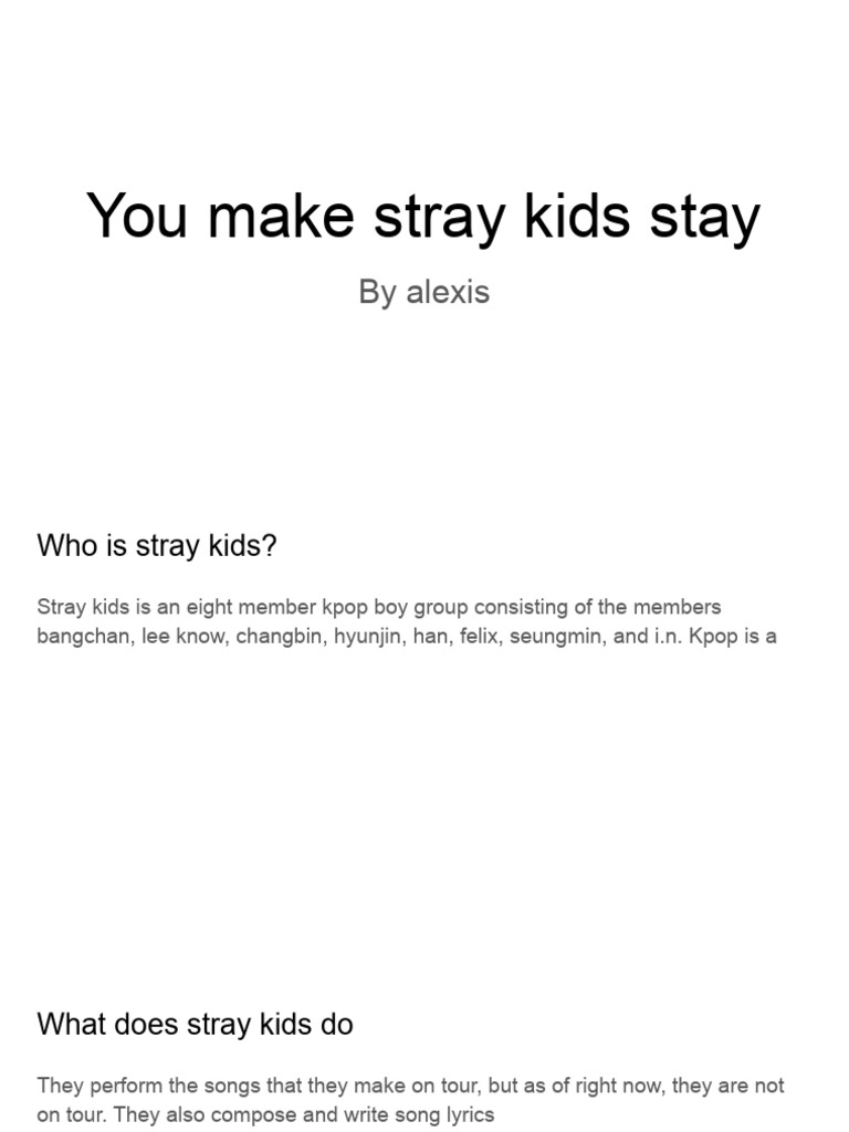 You Make Stray Kids Stay | PDF