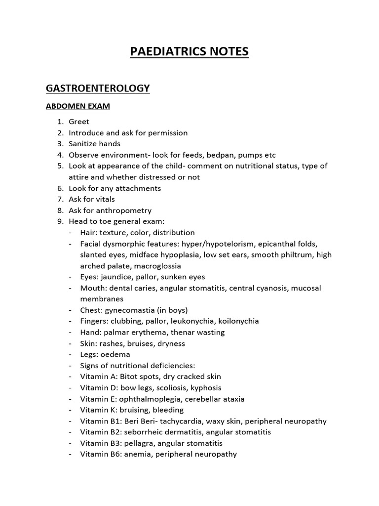 Greg's Paeds Notes | PDF | Liver | Human Diseases And Disorders