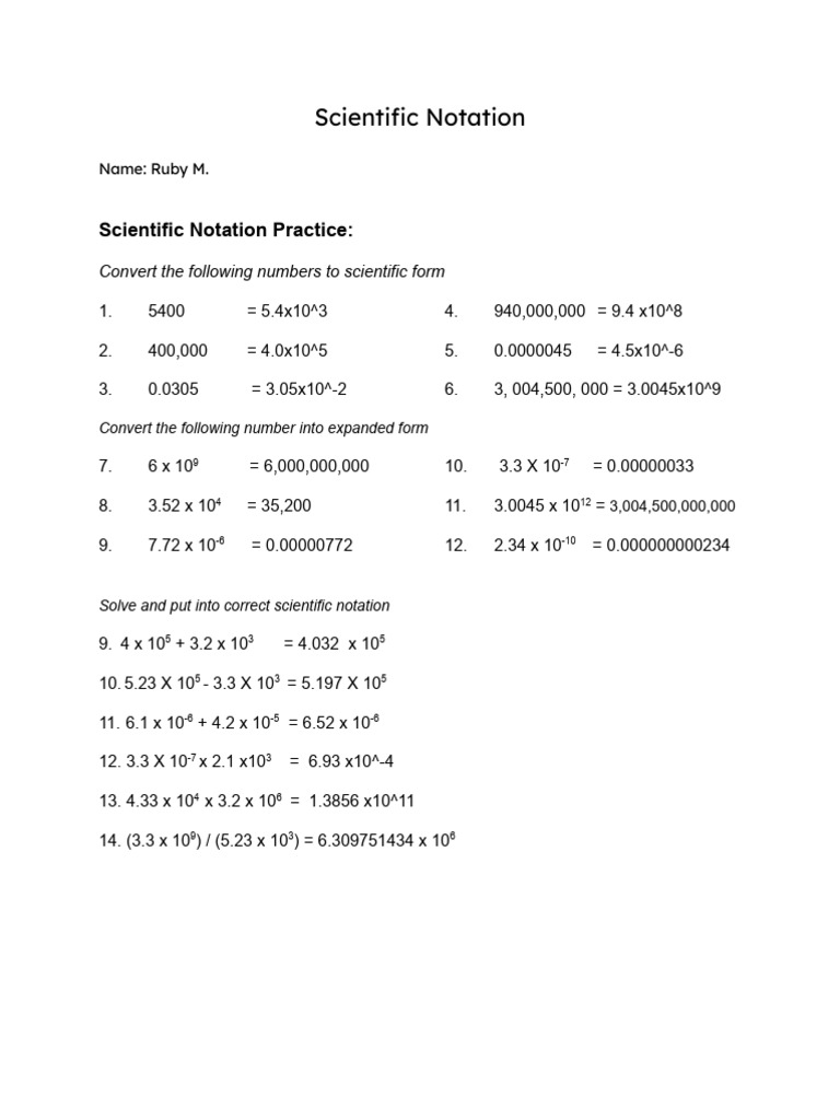 Scientific Notation | PDF