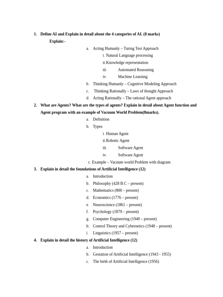 ARTIFICIAL INTELLIGENCE Unit Wise Imp | PDF | Bayesian Network | Artificial Intelligence