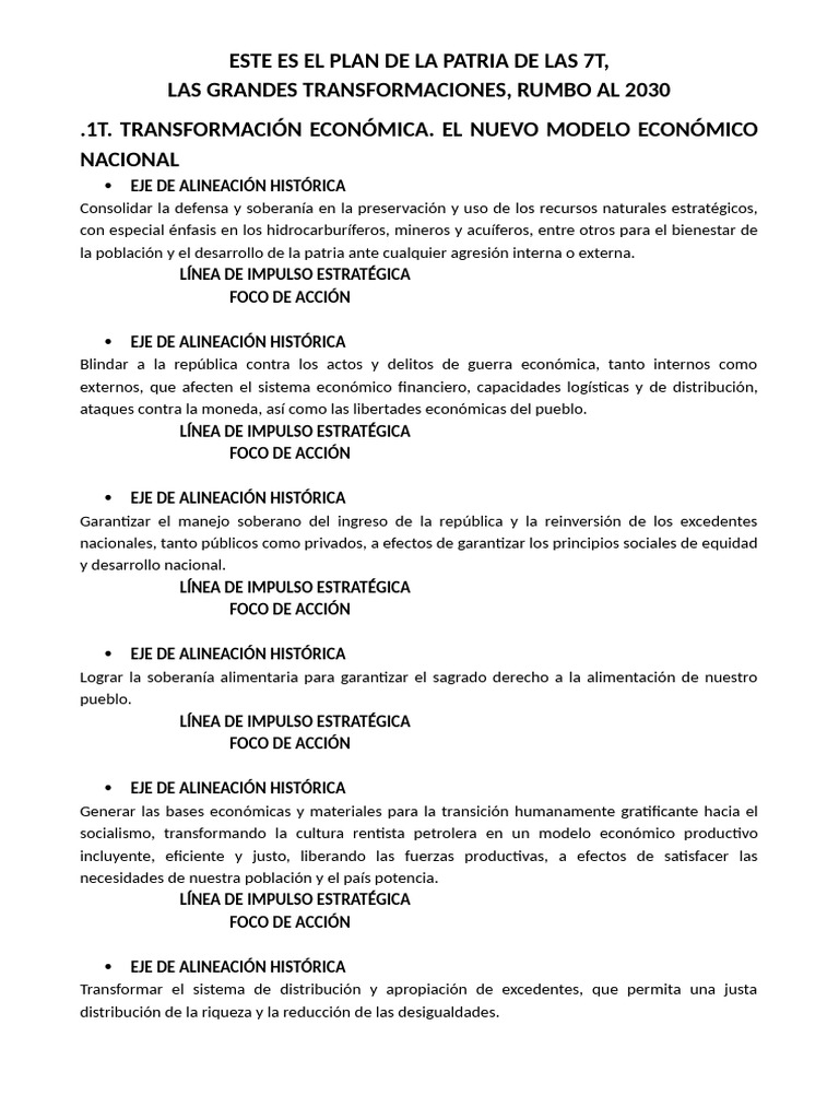 Transformaciones del Plan de la Patria 2030 | PDF | Democracia ...