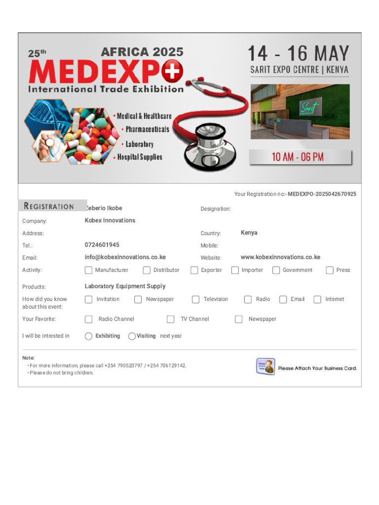 Medexpo Kenya 2025 - Visitor Invitation | PDF
